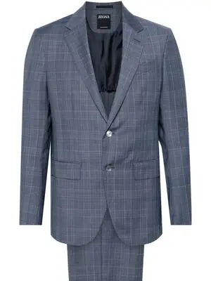 Zegna Checked Single-breasted Suit