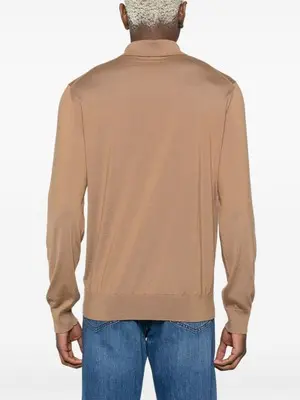 Zegna Fine-knit Polo Shirt - Brown