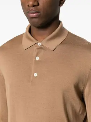 Zegna Fine-knit Polo Shirt - Brown