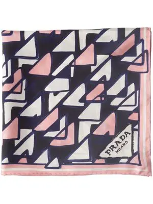 Prada Geometric-print Silk Scarf