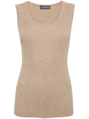 Lorena Antoniazzi Sleeveless Ribbed Knit Top