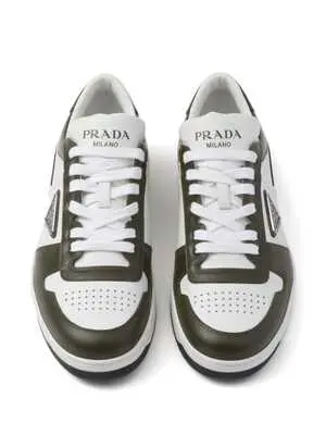 Prada Downtown Leather Sneakers - White