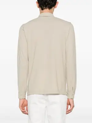 ZANONE Long-sleeve Cotton Polo Shirt - Brown