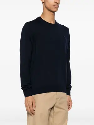 Maison Kitsuné Fox-motif Wool Jumper - Blue
