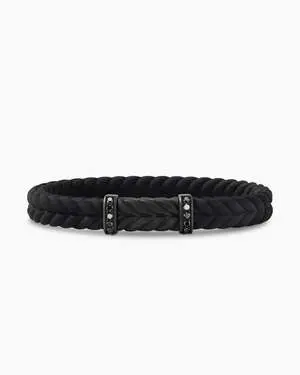 David Yurman Chevron Bracelet - Black Diamond Rubber