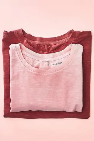 PILCRO Regenerative Cotton Crew-neck T-shirt - Rose