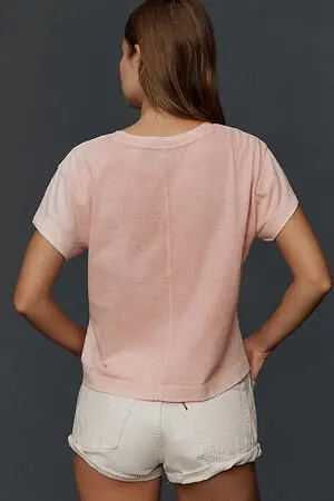 PILCRO Regenerative Cotton Crew-neck T-shirt - Rose
