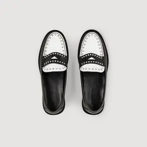 Sandro Two-tone Studded Loafers