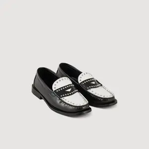 Sandro Two-tone Studded Loafers