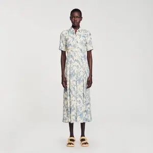 sandro floral shirt dress Sandro Floral Shirt Dress