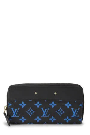 LOUIS VUITTON Blue Monogram Canvas Zippy Continental Blue