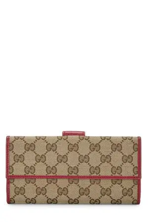Gucci Red Original Gg Canvas Continental Wallet Brown