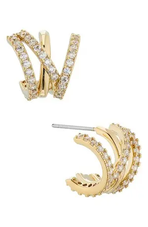 NADRI Nadri Cubic Zirconia Caged Huggie Hoop Earrings