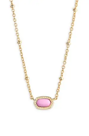 Kendra Scott Elisa Mini Pendant Necklace Gold Fuchsia Mag