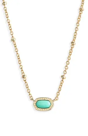 Kendra Scott Elisa Mini Pendant Necklace Gold Mint Magnesite