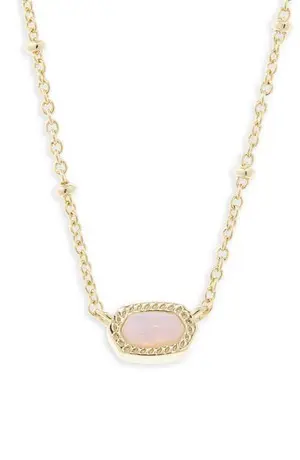 Kendra Scott Elisa Mini Pendant Necklace Gold Pink Opalite Crystal
