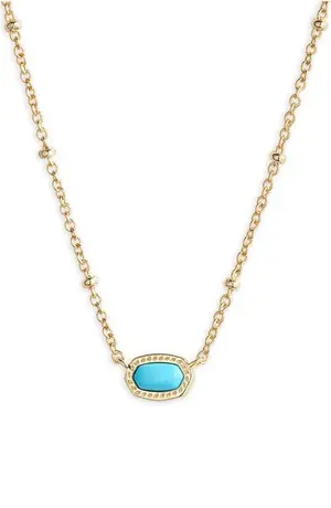 Kendra Scott Elisa Mini Pendant Necklace - Gold Turquoise