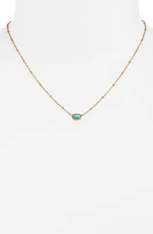 Kendra Scott Elisa Mini Pendant Necklace - Gold Turquoise