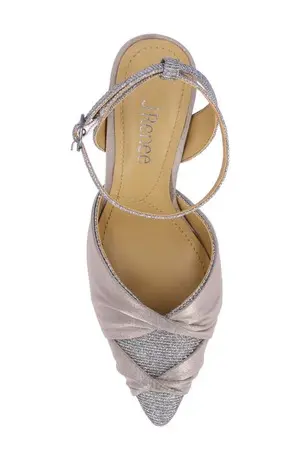 J. Reneé Leander Ankle Strap Pointed Toe Pump - Pewter