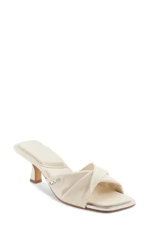 Dkny Twist Strap Kitten Heel Sandal - Bone