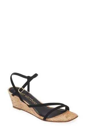 STUART WEITZMAN Oasis 50 Wedge Sandal Black
