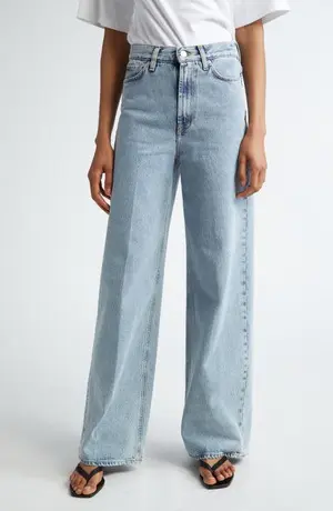TOTEME Wide Leg Organic Cotton Jeans - Cool Blue
