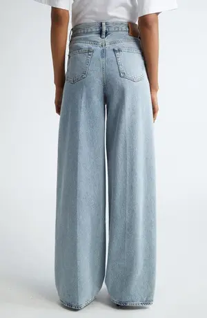 TOTEME Wide Leg Organic Cotton Jeans - Cool Blue