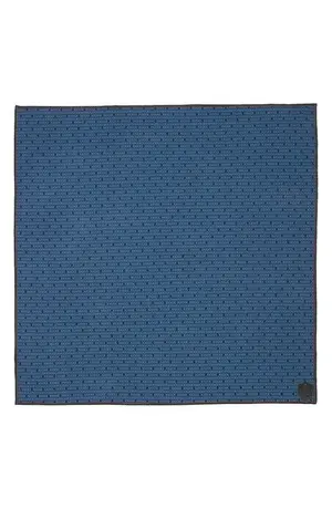 CLIFTON WILSON Polka Dot Cotton Pocket Square - Blue