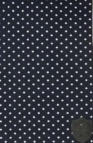 CLIFTON WILSON Polka Dot Cotton Pocket Square - Navy