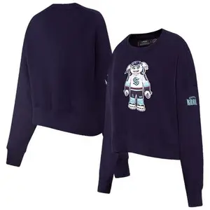 PRO STANDARD Deep Sea Blue Seattle Kraken Mascot Crewneck Pullover Sweatshirt - Navy