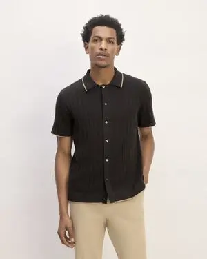 Everlane No-sweat Button-down Polo Sweater - Black