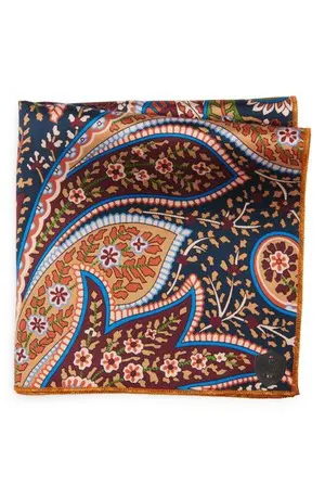 CLIFTON WILSON Paisley Silk Pocket Square
