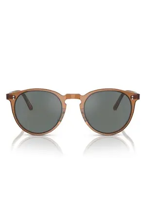 Oliver Spencer O'malley 48mm Round Sunglasses - Carob / Regal Blue