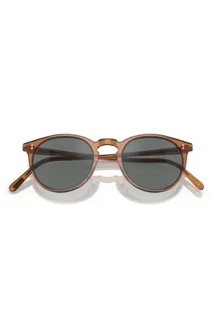 Oliver Spencer O'malley 48mm Round Sunglasses - Carob / Regal Blue