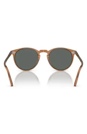Oliver Spencer O'malley 48mm Round Sunglasses - Carob / Regal Blue