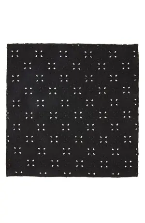 CLIFTON WILSON Broderie Anglaise Cotton Pocket Square
