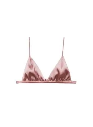 Fleur Du Mal Luxe Triangle Bra - Tan