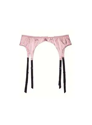 Fleur Du Mal Top Stitch Garter Belt - Rose Pink