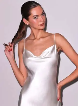 FLEUR DU MAL Cowl Neck Slip Dress - Ivory