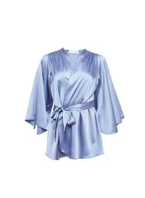 Fleur Du Mal Angel Sleeve Robe - Denim Blue