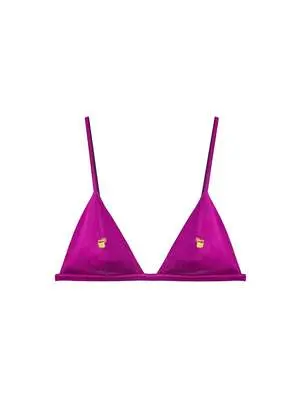 Fleur Du Mal Margarita Embroidered Luxe Triangle Bra - Vixen