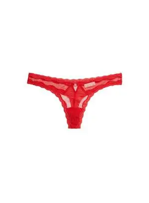 Fleur Du Mal Sheer Tulle Thong - Rouge