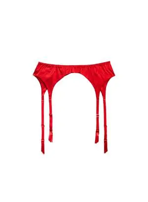 FLEUR DU MAL Luxe Classic Garter Belt - Rouge
