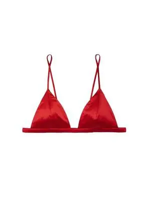 Fleur Du Mal Luxe Triangle Bra - Rouge