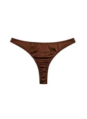 Fleur Du Mal Luxe Thong - Cocoa
