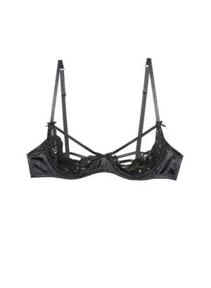 Fleur Du Mal Charlotte Peekaboo Bra - Black