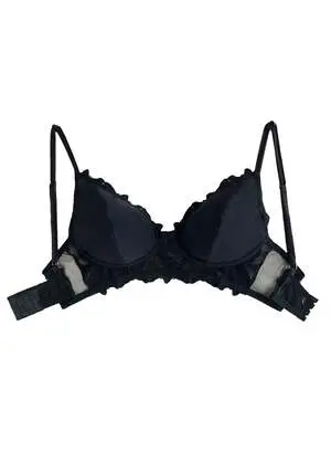 Fleur Du Mal Lily Embroidery Post Surgical Bra - Black