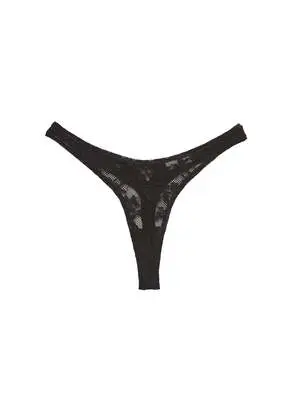 FLEUR DU MAL Le Stretch Lace Thong - Black