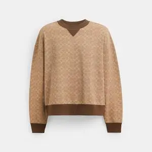 COACH Essential Signature Crewneck - Tan Signature