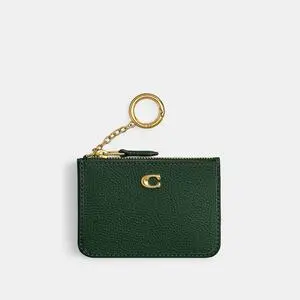 COACH Essential Mini Id Card Case Brass/hunter Green